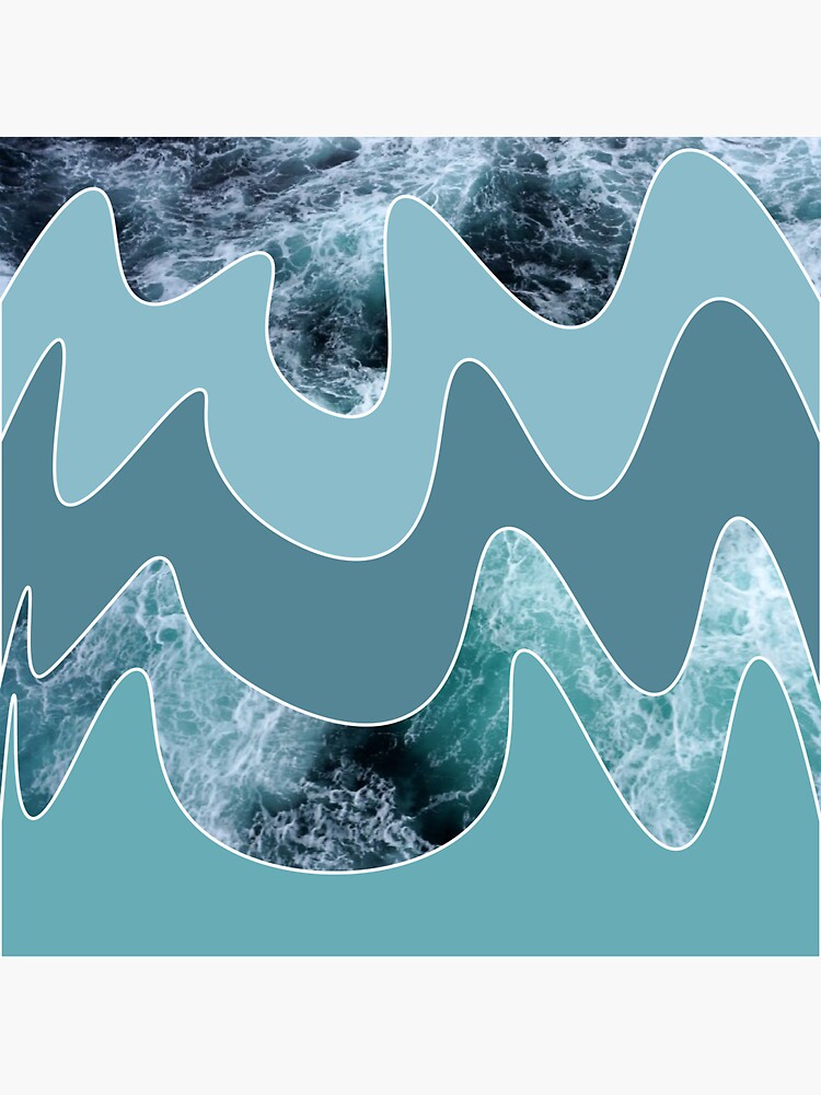 "Blue wave design" Sticker by mels-designs | Redbubble