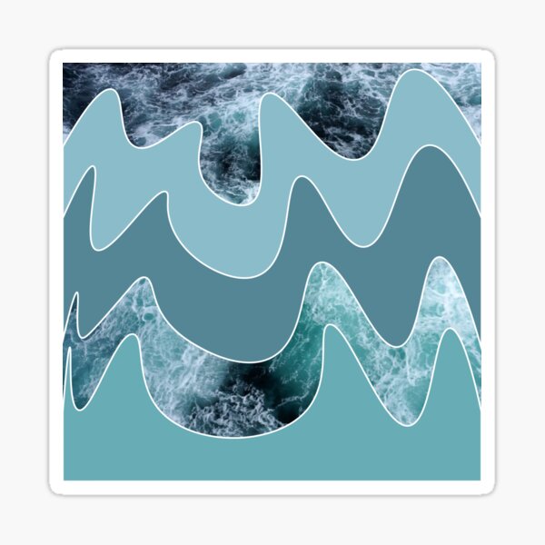"Blue wave design" Sticker by mels-designs | Redbubble
