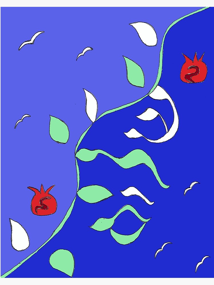 "Shalom in Vines Blue" Art Board Print for Sale by Avvy | Redbubble
