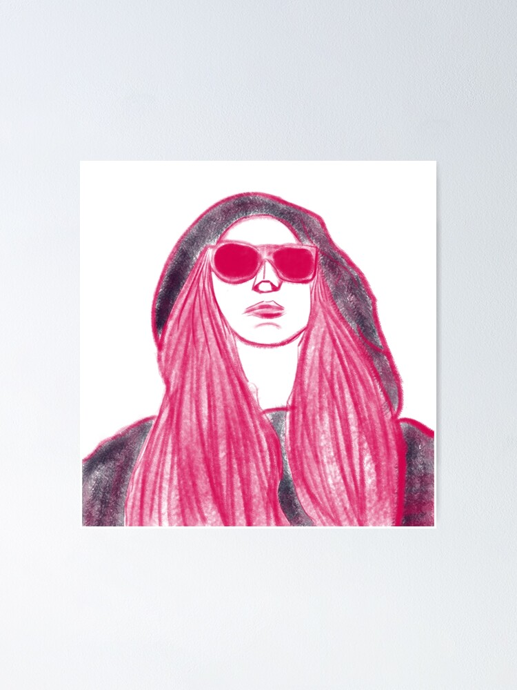 "pink girl art drawing " Poster by catlouise | Redbubble