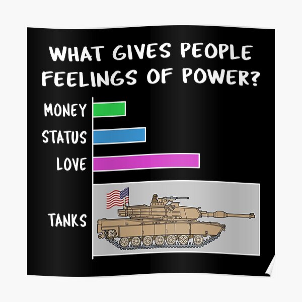 Póster «M1 Abrams Tank Power Tanks Meme American Flag Gift» de ...