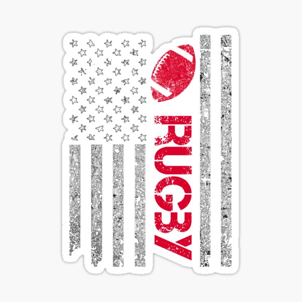 "American flag Rugby T Shirt - Rugby Shirt" Sticker by bibouknight ...
