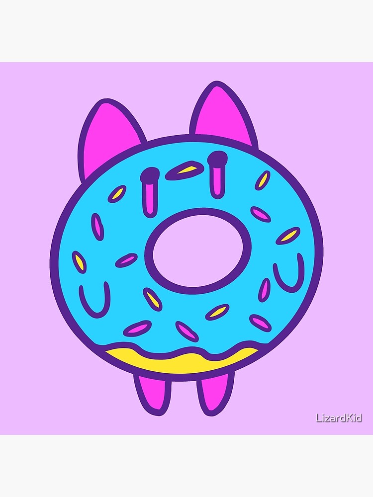 "Bright Colorful Crying Cat Donut" Poster by LizardKid | Redbubble