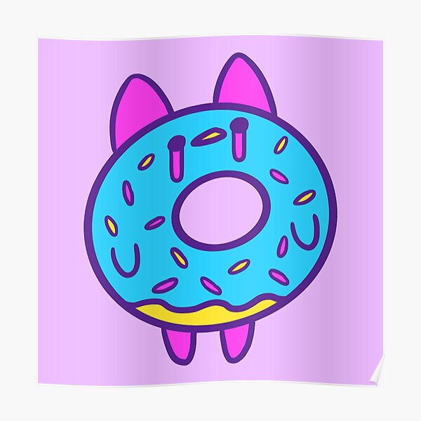 "Bright Colorful Crying Cat Donut" Poster by LizardKid | Redbubble