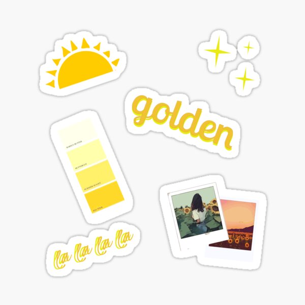 "Golden Harry Styles Sticker Pack" Sticker by sophiamgos | Redbubble