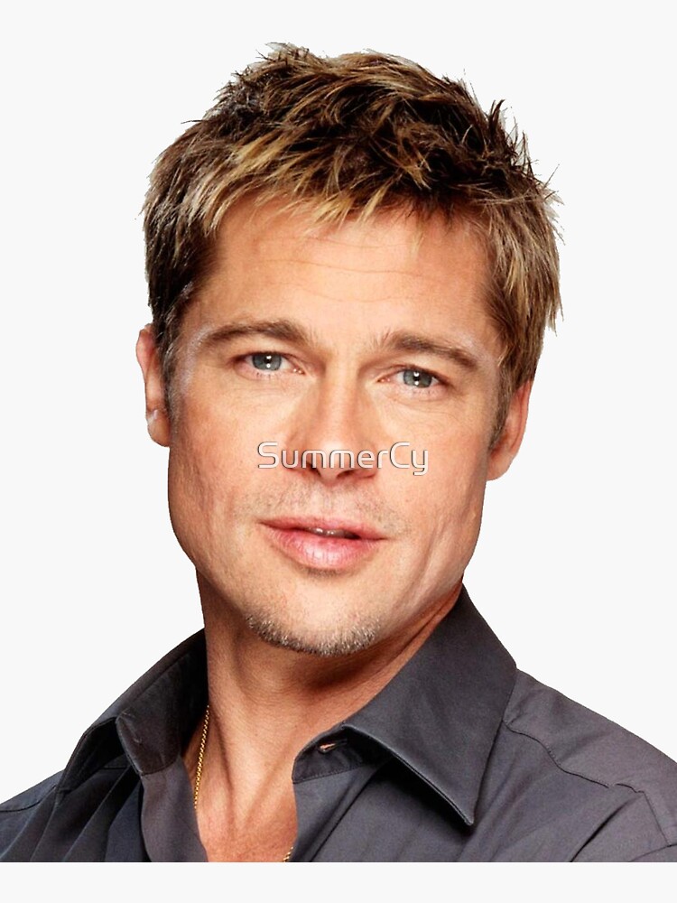"Sexy Brad Pitt Headshot" Sticker by SummerCy | Redbubble