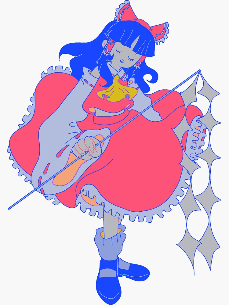"Reimu!!" Sticker for Sale by Sn00 | Redbubble