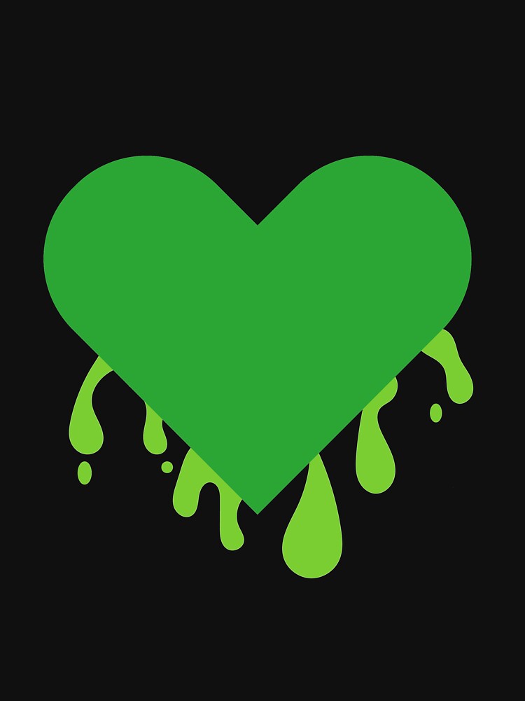 "Slime Drippy Green Heart" T-shirt for Sale by stephenkruse | Redbubble ...