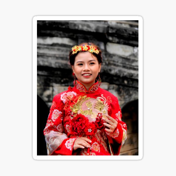 "Portrait of a Hoi An Bride" Sticker by cullodenmist | Redbubble