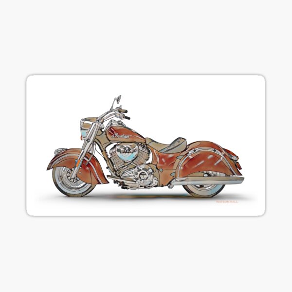 "Indian Classic Motorbike" Sticker for Sale by marlenewatson | Redbubble