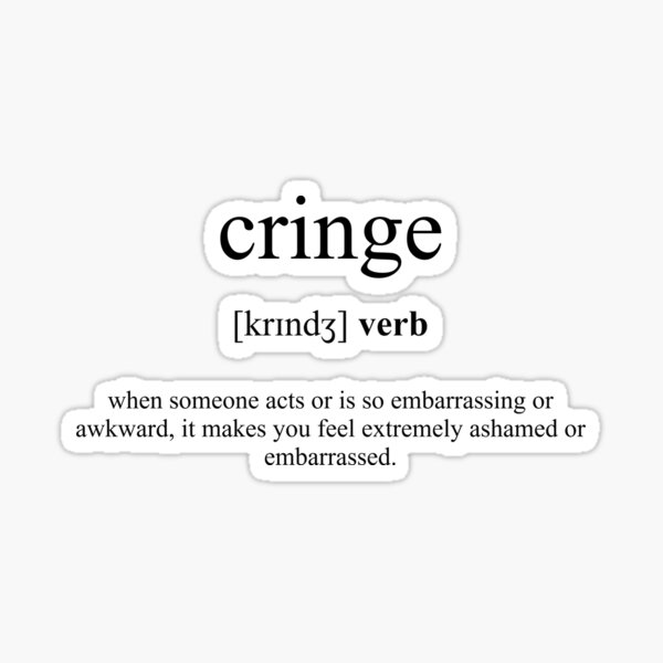 "Cringe Definition | Dictionary Collection" Sticker by Designschmiede ...