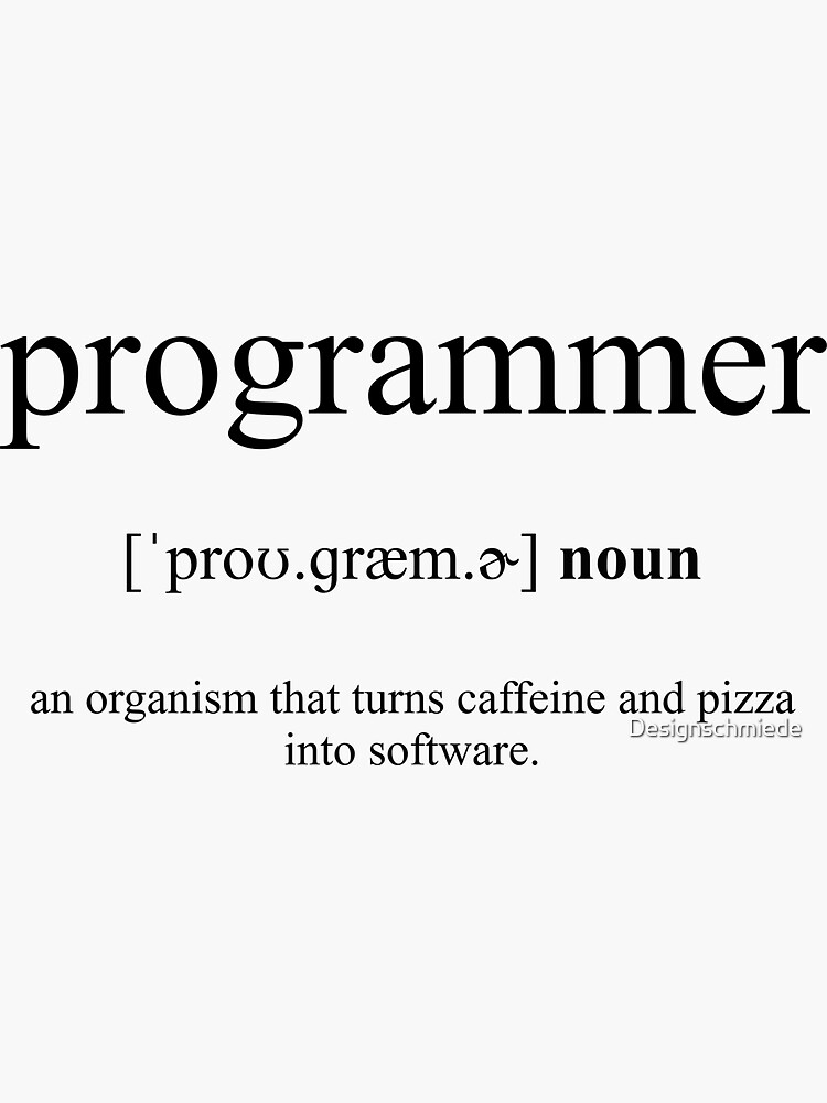 "Programmer Definition | Dictionary Collection" Sticker for Sale by ...