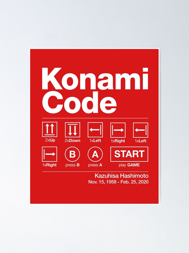 "The Konami Code by Kazuhisa Hashimoto" Poster for Sale by ...
