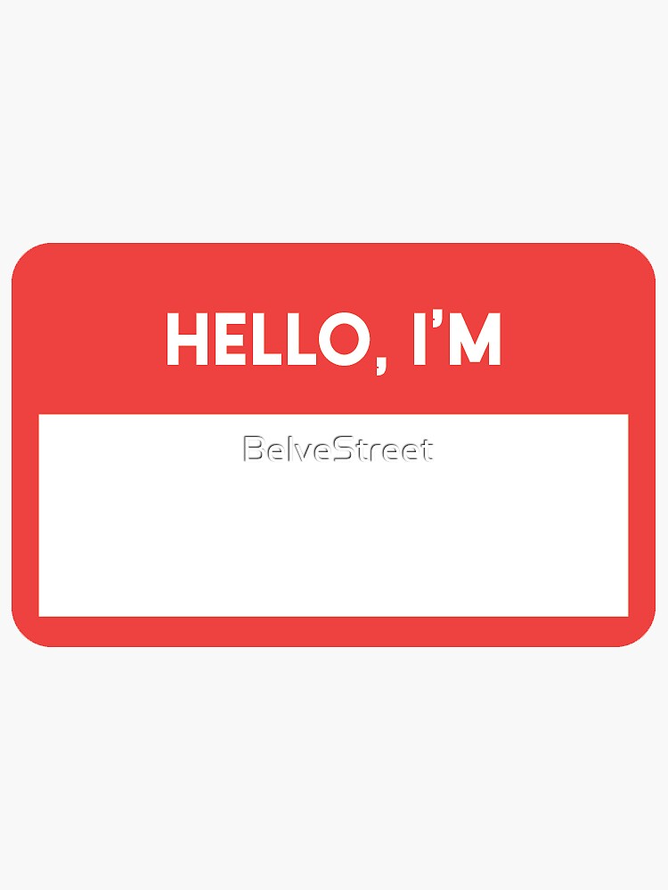 ""Hello, I'm" Nametag" Sticker for Sale by Zesty 250ml | Redbubble