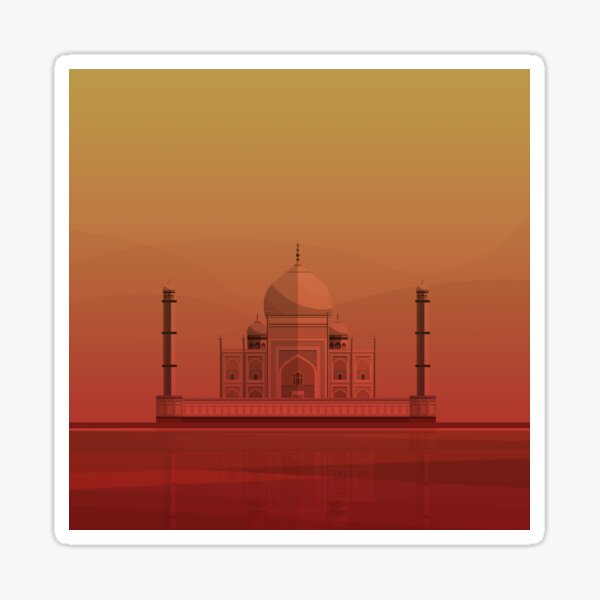 "Taj Mahal, India." Sticker for Sale by hypnotzd | Redbubble
