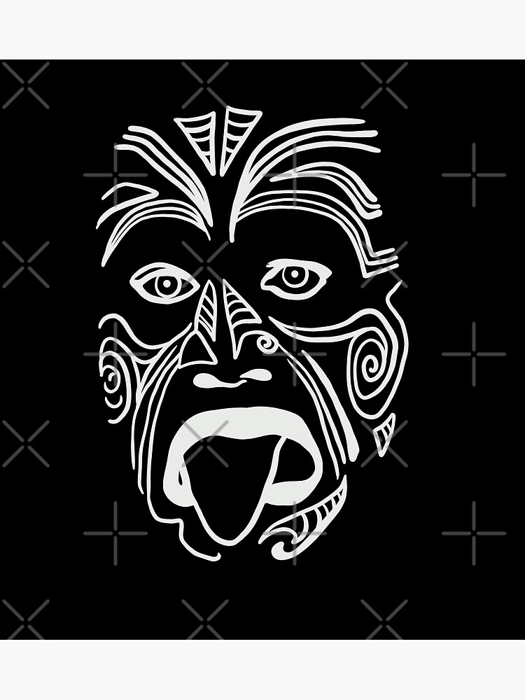 "The Tribal Haka Mask Guy - Indigenous Face" Canvas Print for Sale by ...