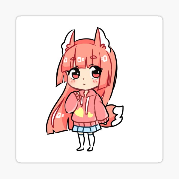 "Pink Fox Girl" Sticker for Sale by kingkuma997 | Redbubble