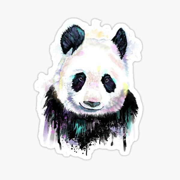 "Panda Splash Watercolor " Sticker for Sale by slaterza | Redbubble