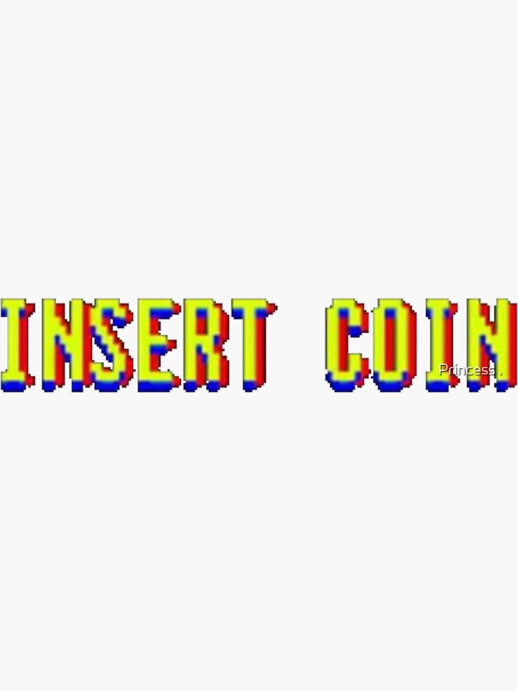"Insert coin " Sticker for Sale by Shaiene | Redbubble