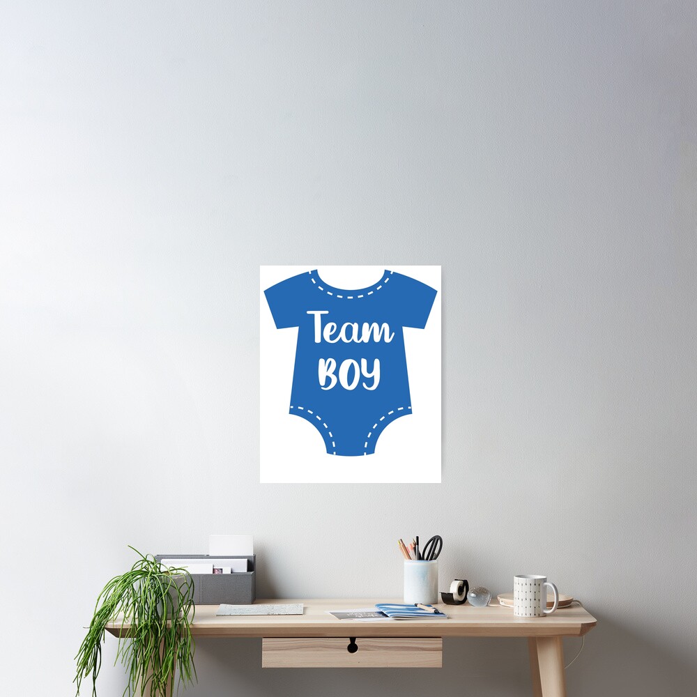 "Gender Reveal Party Announcement Party Team Boy Funny Bodysuit" Poster ...