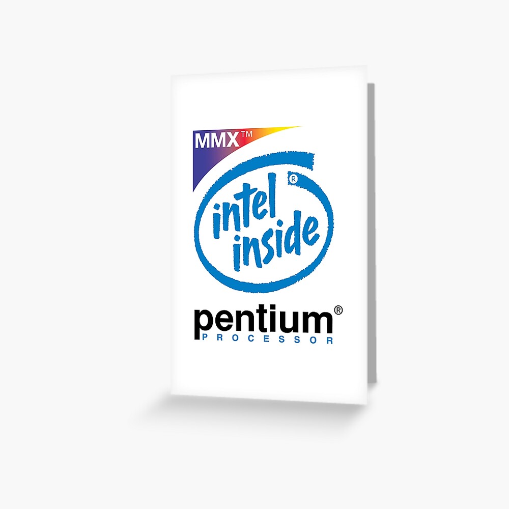 "Intel Pentium MMX Processor Sticker" Greeting Card for Sale by mvogl ...