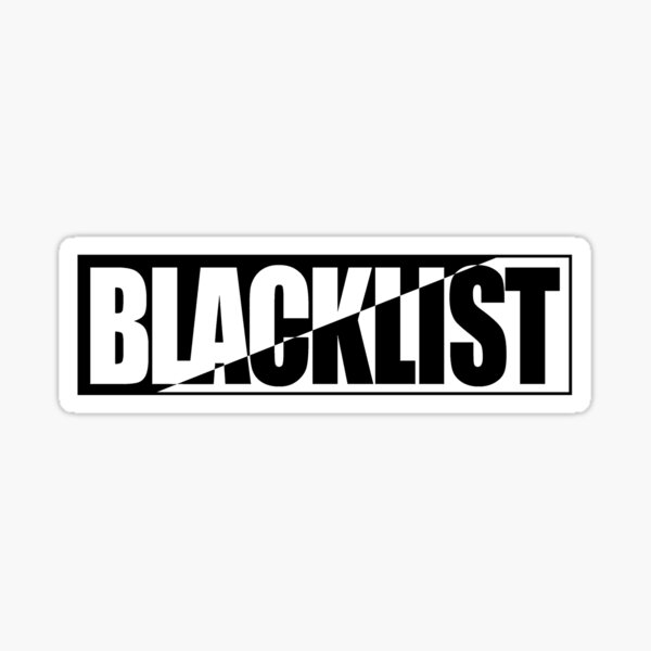 "BLACKLIST UNIVERSE logo" Sticker by underdogmike | Redbubble
