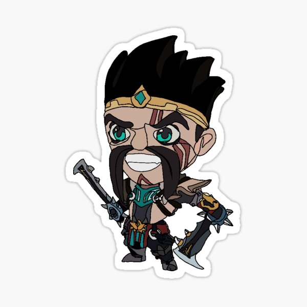 "Draven LoL Church window design one line art" Sticker for Sale by ...