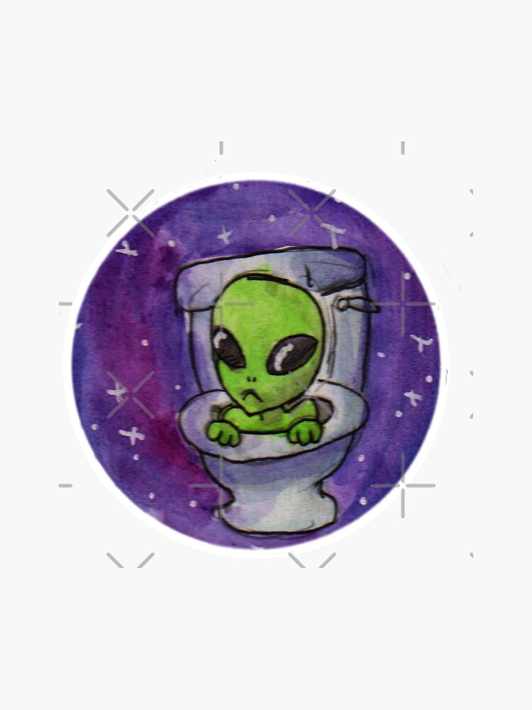 "toilet alien" Sticker by RoboLitch | Redbubble