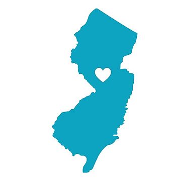 "New Jersey Heart Teal Blue Outline" Magnet for Sale by nicolekercado ...