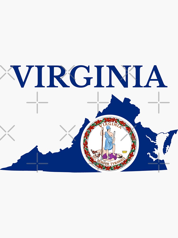 "Virginia Flag Map" Sticker for Sale by marosharaf | Redbubble