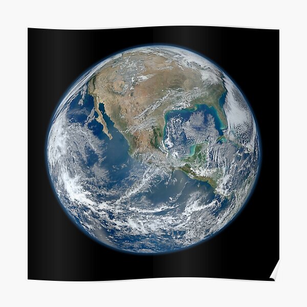 "Real Earth Photograph (Blue Marble) - NASA Satellite Suomi NPP - High ...