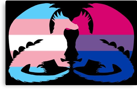 Bi Trans Pride Dragons Canvas Print By Shaneisadragon Redbubble