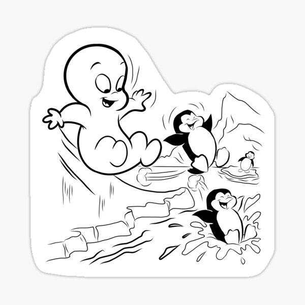 "casper and penguin" Sticker by bl8928 | Redbubble