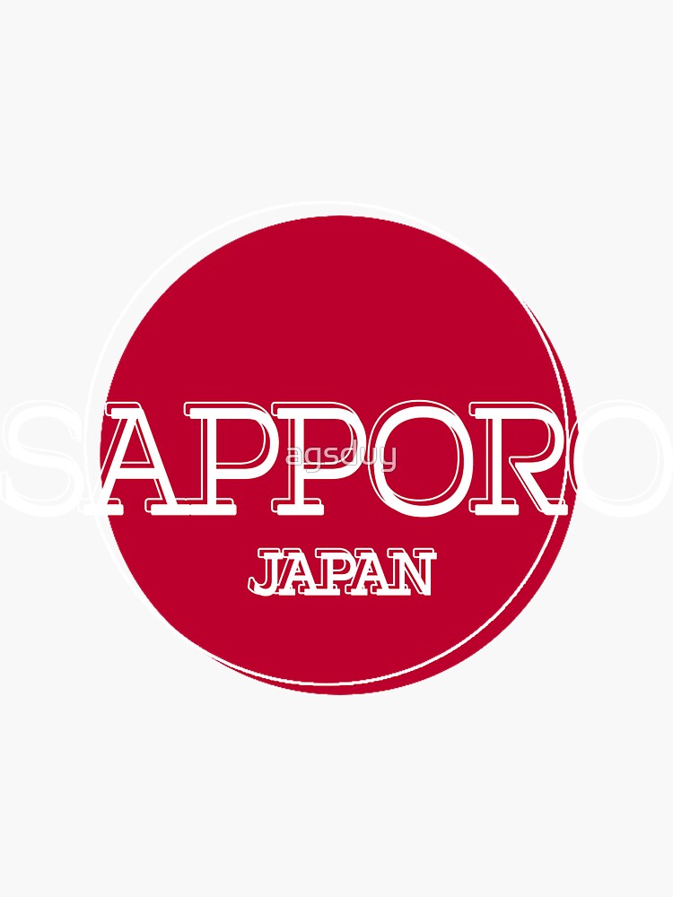 "Sapporo Outline - Japan Red Circle Flag" Sticker for Sale by agsduy ...