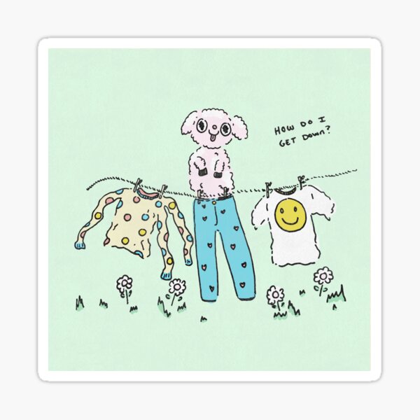 "Clothesline Lamb wearing pants - Cartoon " Sticker by clunkypicnic ...
