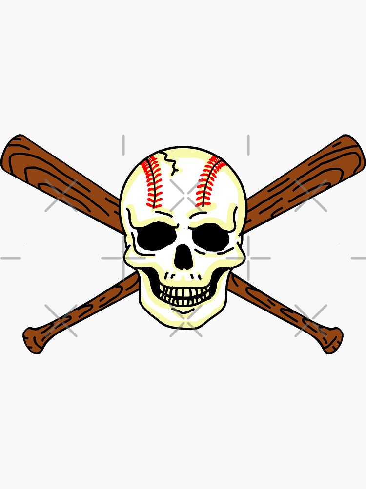 "Baseball Skull Logo " Sticker by DejaEntendu007 | Redbubble