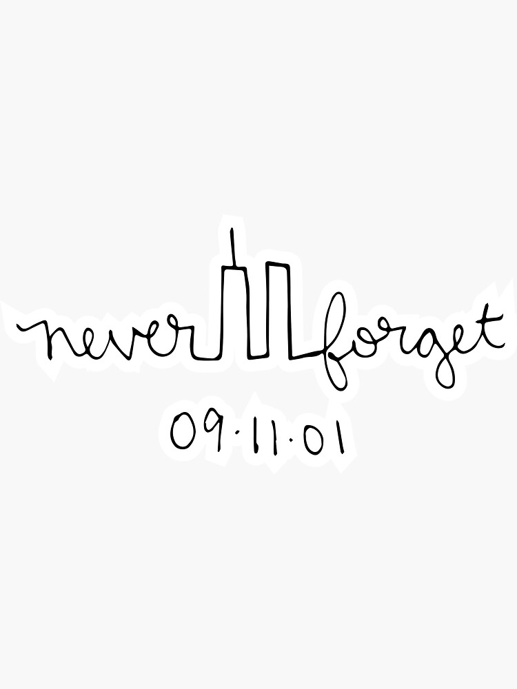 "Never Forget September 11 Line Art" Sticker by cassidynoga | Redbubble