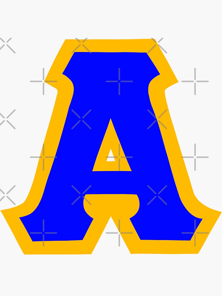 "ALPHA - gold and blue" Sticker for Sale by lcwag | Redbubble