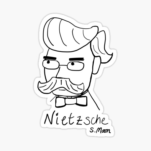 "Nietzsche line drawing" Sticker for Sale by moonsb | Redbubble