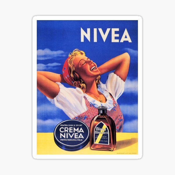 "CREMA NIVEA Vintage Germany Cosmetics Lotion Cream Retro Advertisement ...