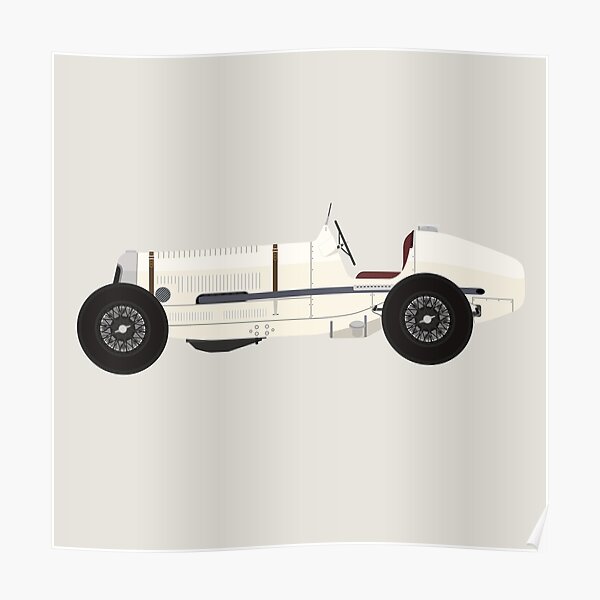 "ERA-B R7B (Cream) Racing Car" Poster by JHMimaging | Redbubble