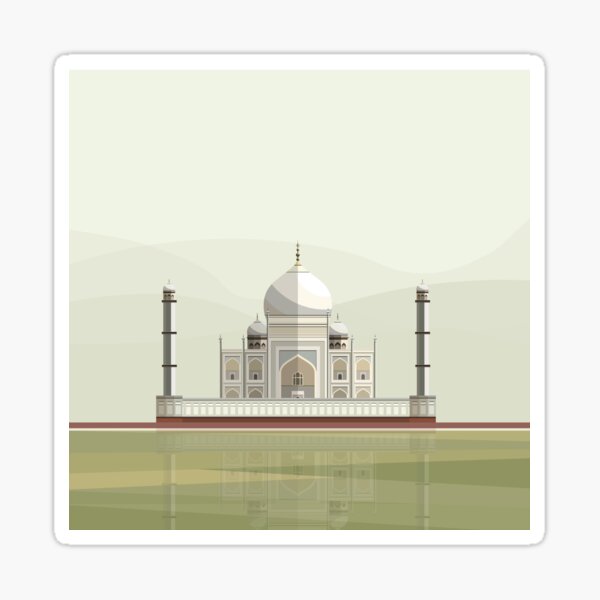 "Taj Mahal, India." Sticker for Sale by hypnotzd | Redbubble