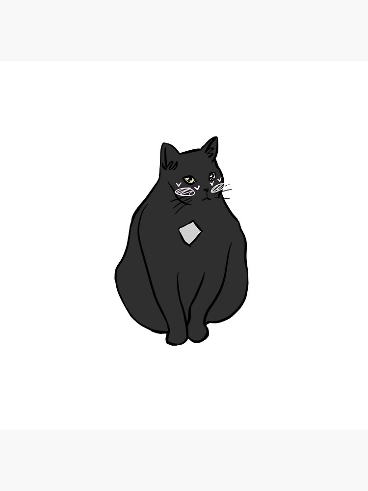 "Cute UWU Black and White Cat" Acrylic Block by wherearethelegs | Redbubble