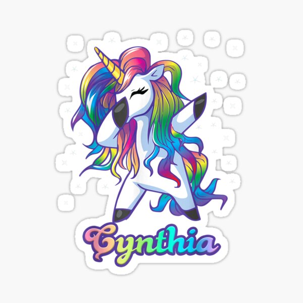 "Cynthia Name Personalized Custom Rainbow Unicorn Dabbing T Shirt ...