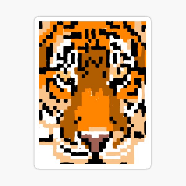 "pixel tiger" Sticker by theerraticmind | Redbubble