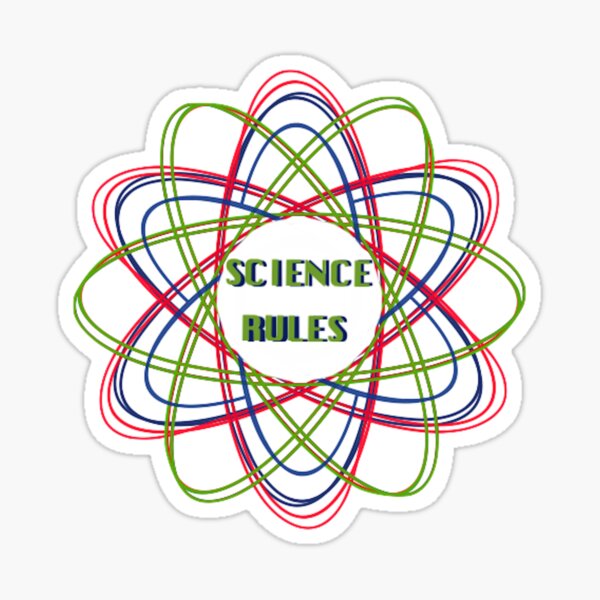 "science rules" Sticker for Sale by katien23 | Redbubble