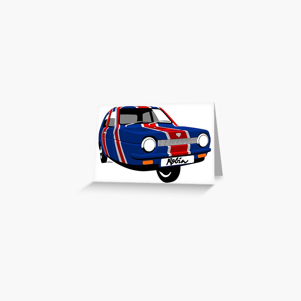 "Reliant Robin Union Flag" Greeting Card for Sale by car2oonz | Redbubble