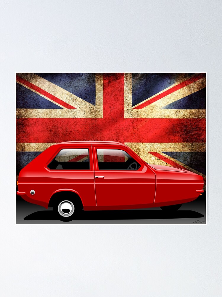 "Reliant Robin saloon" Poster by car2oonz | Redbubble