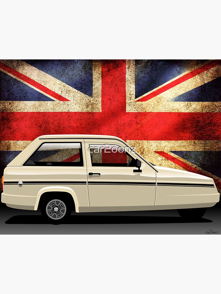 "Reliant Rialto saloon" Sticker for Sale by car2oonz | Redbubble