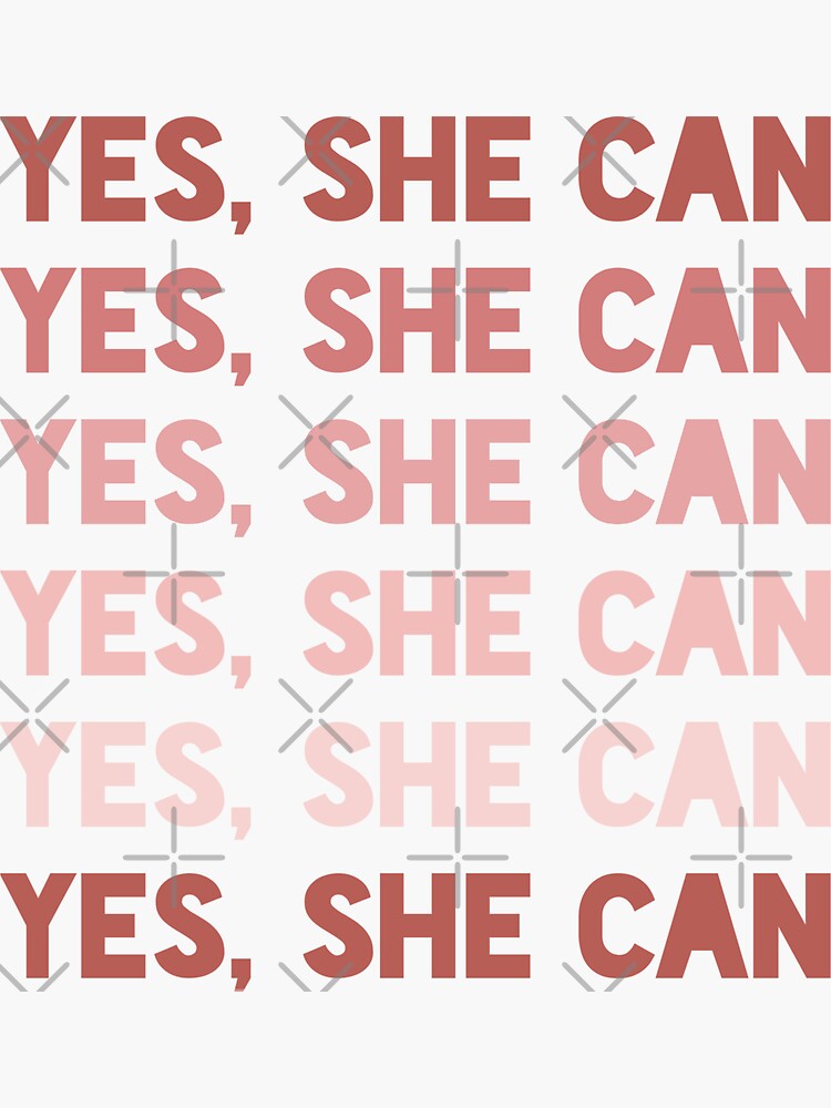 "Yes She can - Women's day " Sticker for Sale by SaraDarwish | Redbubble